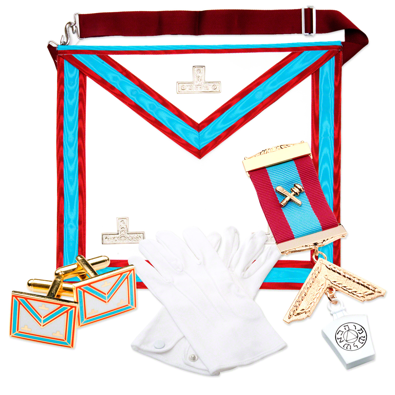 Lambskin Masonic MARK Past Master Apron WM PACK (Jewel, Gloves etc ...
