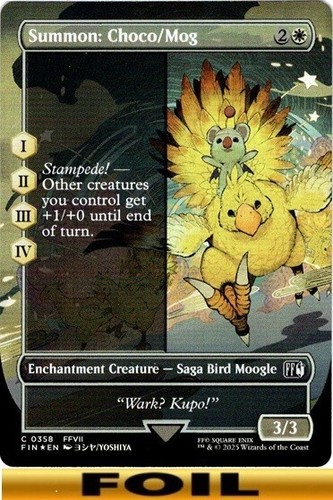1x - Summon: Choco/Mog - FOIL BORDERLESS - Final Fantasy - UC NM MTG | eBay