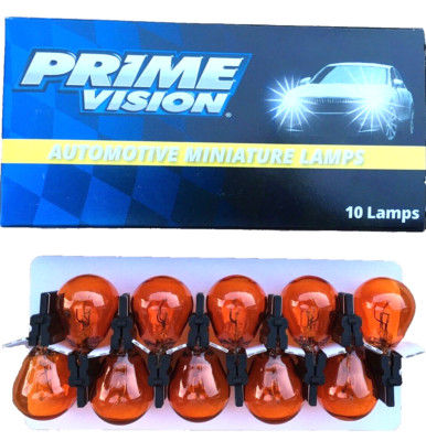 Box of 10 #3157A AMBER PRIME VISION Lamp Auto Bulb Automotive Light ...