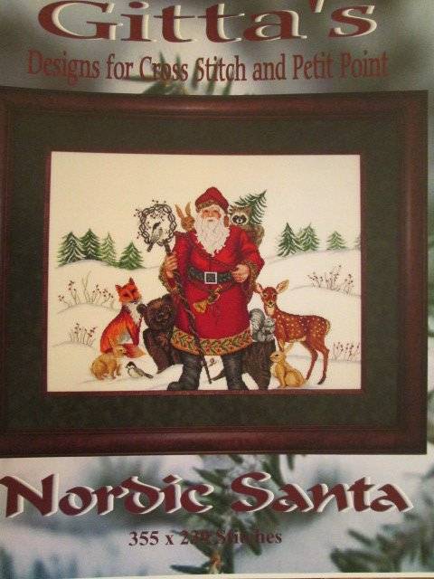 Gitta's Nordic Santa Cross Stitch/Petit Point CHART-355x239 Stitches | eBay