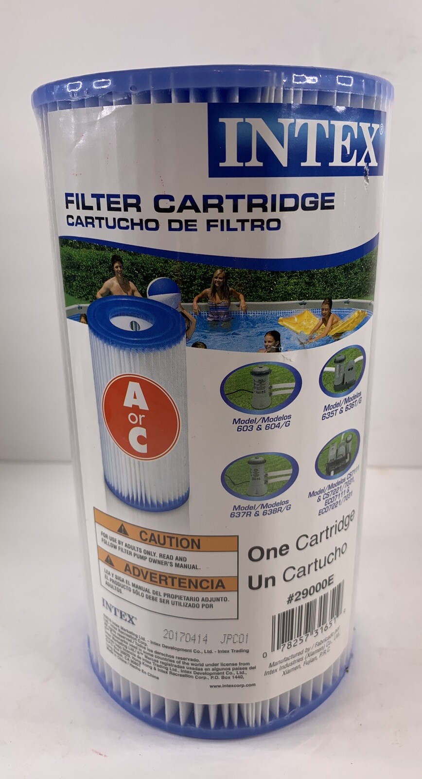 Intex Type A or C Filter Cartridge Replacement 29000E for Above Ground ...