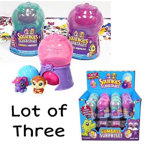 Three-2pks Squinkies Squashies Gumball Surprise Pink*Green*Purple Mini ...