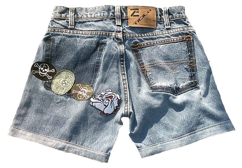 Ticila SEVEN STAR Jeans Miss Short Bull Dog STRASS SKULL Hot Pants g ...