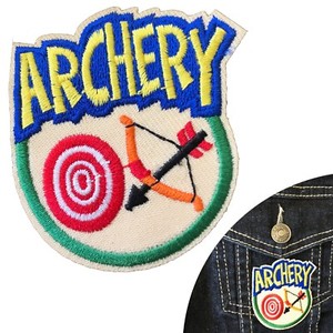 Archery iron on patch bow arrow target sport embroidery iron-on ...