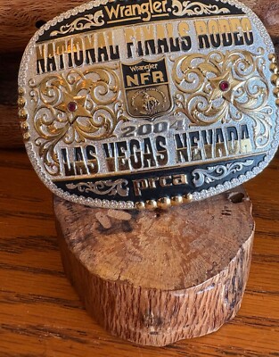 2004 Las Vegas PRCA Wrangler National Finals Rodeo Belt Buckle 4.5" x 3 ...