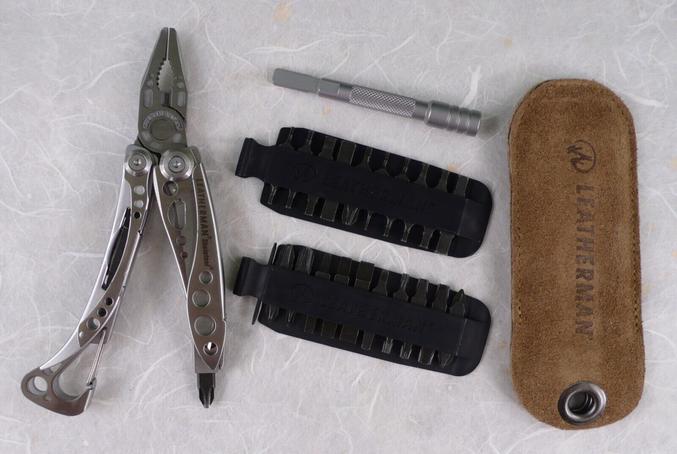 NIB LEATHERMAN SKELETOOL CX and LEATHERMAN BIT KIT with LEATHER ...
