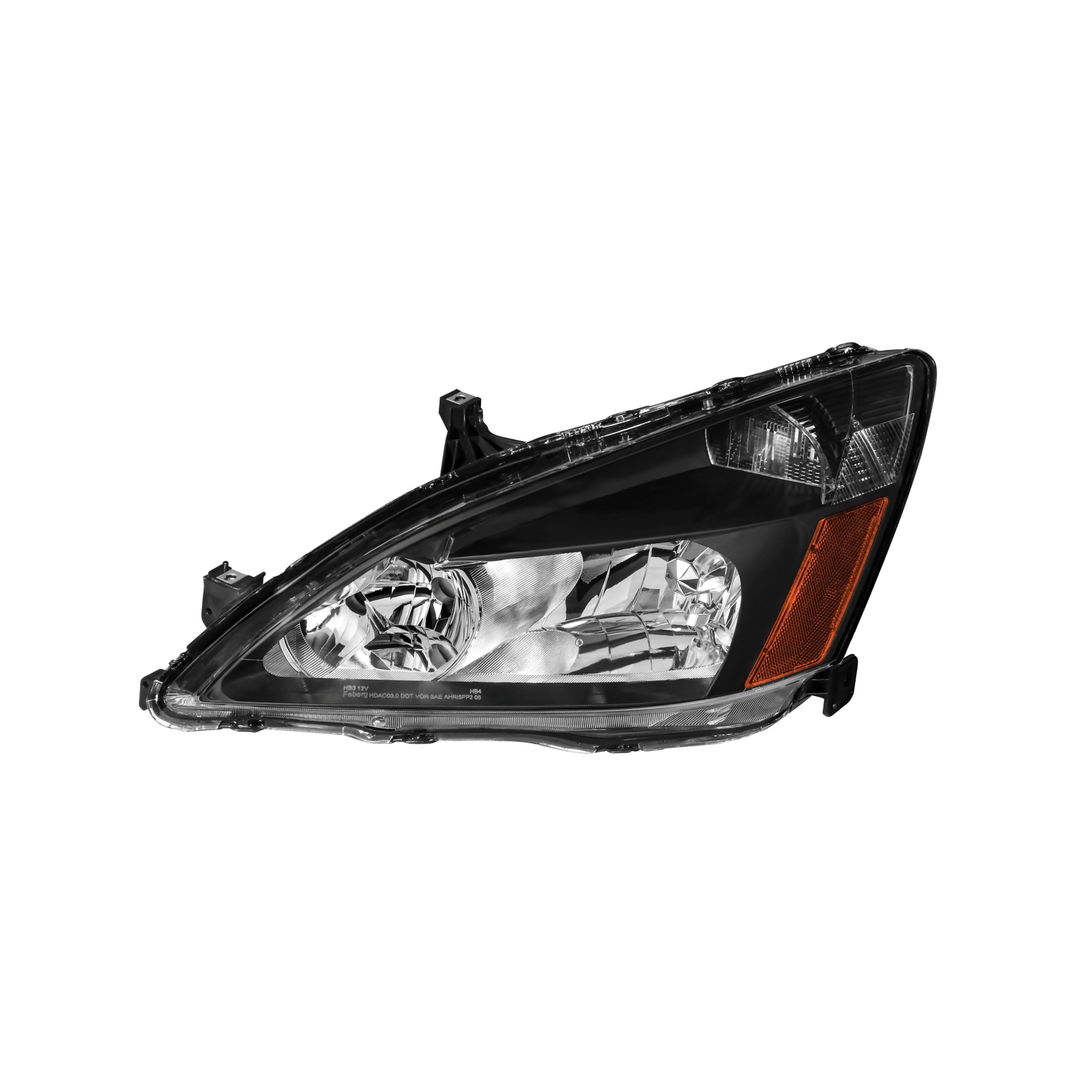 Pair Black Housing Headlight Assembly For 2003-2007 Honda Accord Front ...