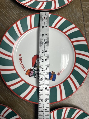 Gibson Peanuts A Holiday Wish Christmas Dinner & Salad / Dessert Plates ...
