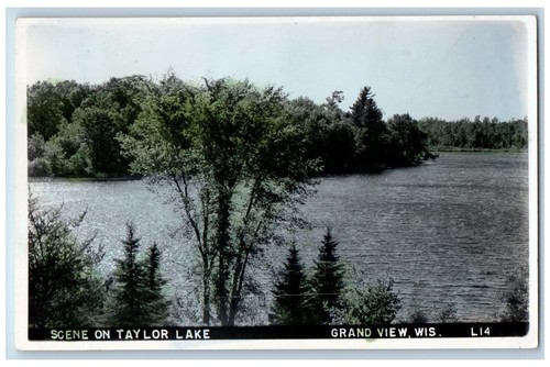 Grand View Wisconsin WI Postcard RPPC Photo Scene On Taylor Lake 1955 ...