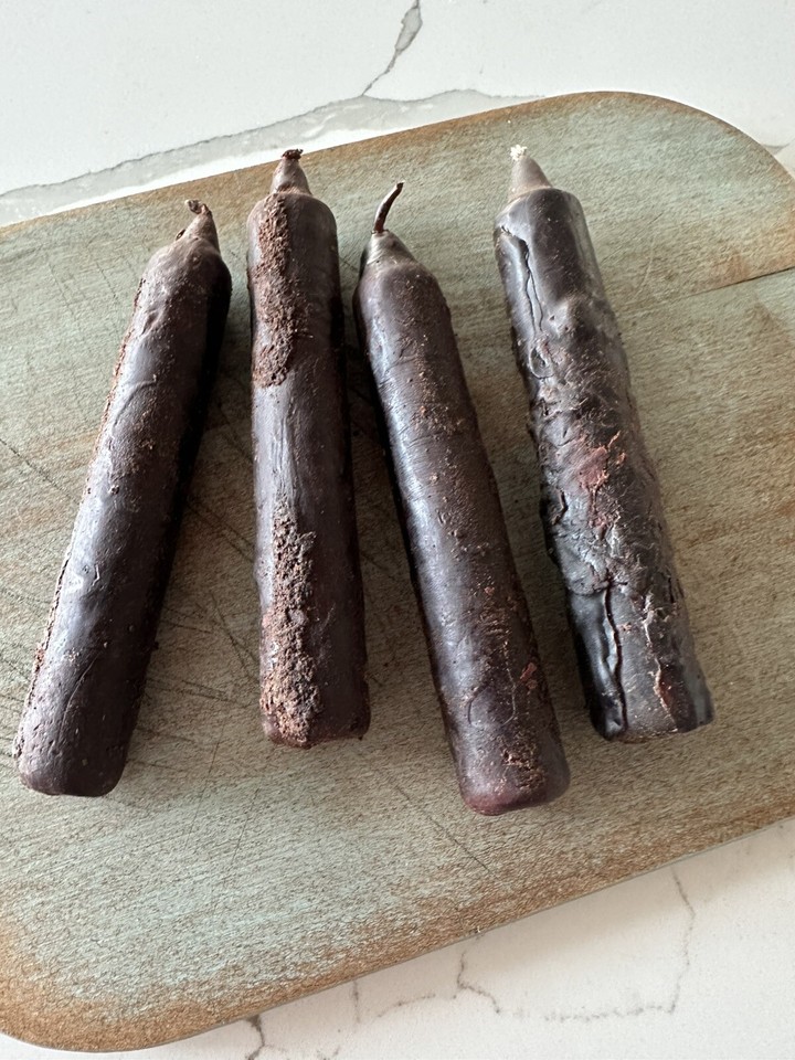 4 Grungy Grubby Hand Dipped Candles In Nutmeg And Spice~5" Taper | eBay