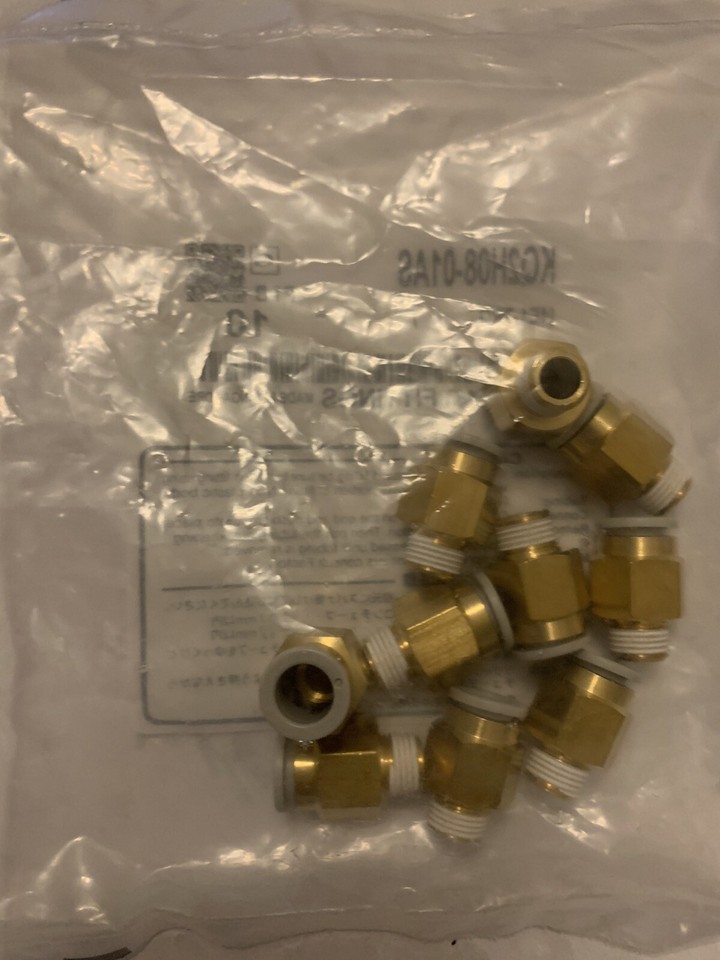 SMC Pneumatic Straight Threaded-To-Tube Adapter, 1/8 Male, Push In 8mm ...