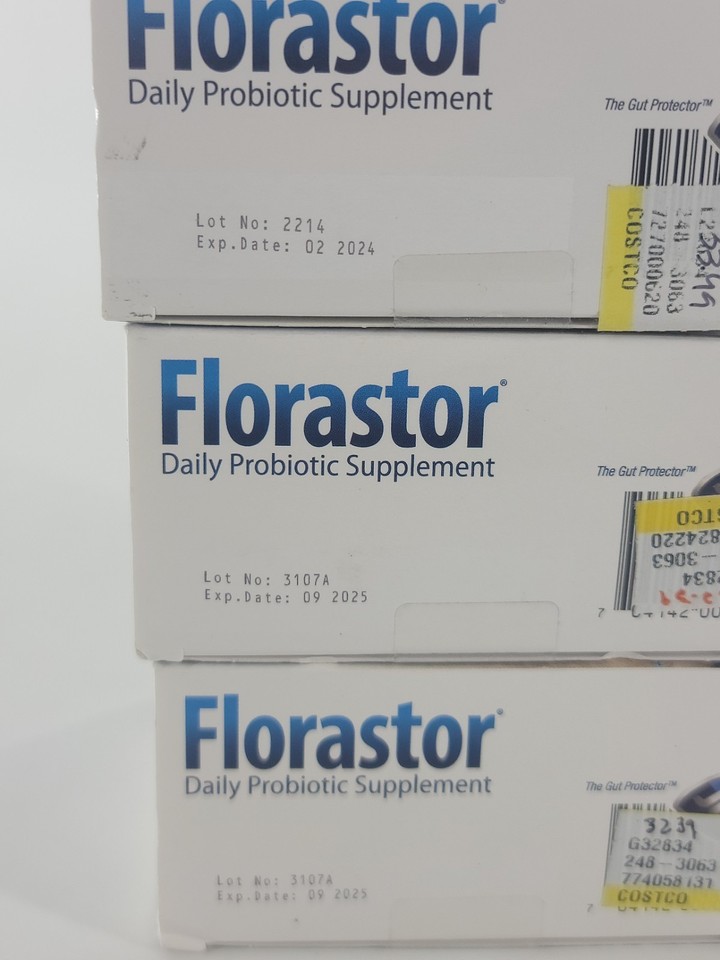 3 Florastor Dual Action Probiotic Supplement 60 Vegetarian Capsules ...