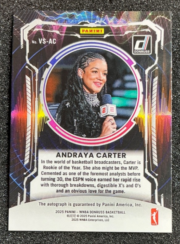 2025 Panini Donruss WNBA Voice of the Game Signatures Andraya Carter ...