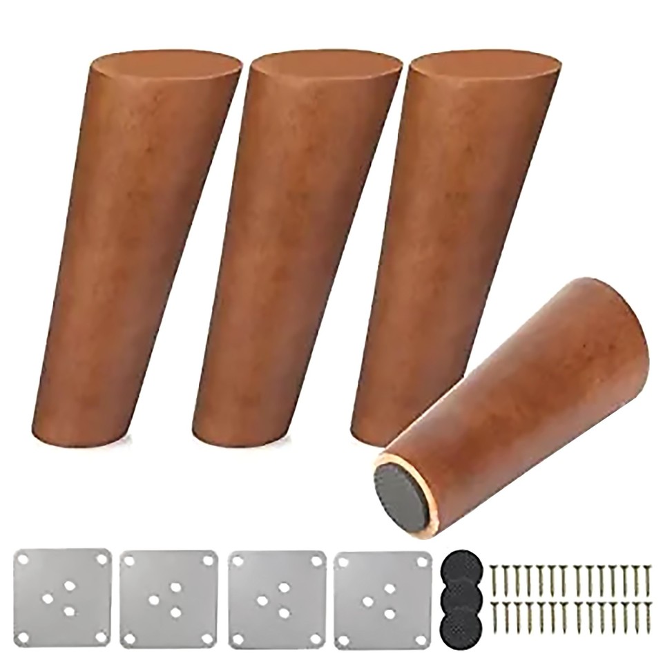 4PCS/Set 6" Tapered Oblique Walnut Wooden Home Furniture Leg ...