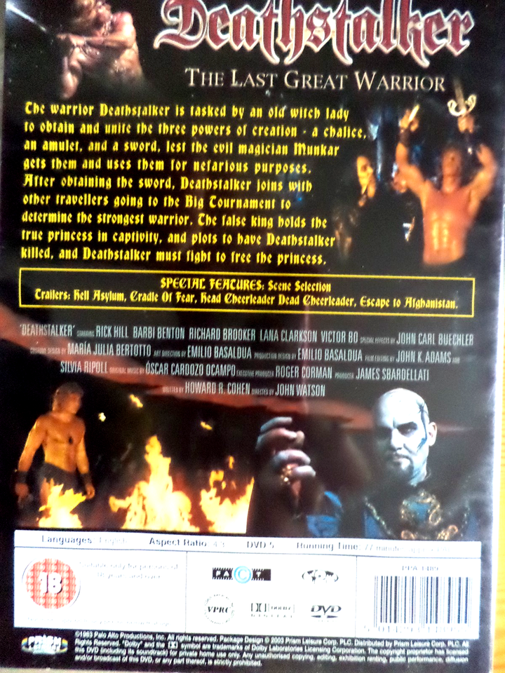 Deathstalker DVD (2004) Bernard Erhard, Watson (DIR) cert 18-UK. FREE ...