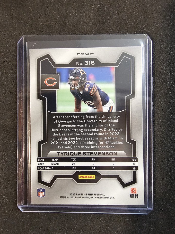 2023 Panini Prizm #316 Tyrique Stevenson Silver (RC) | eBay