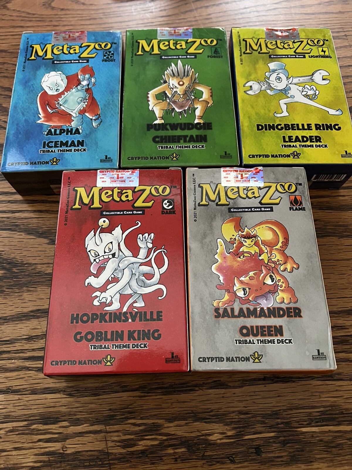 MetaZoo Cryptid Nation 1st Edition Complete Set of 5 Theme Decks Opened ...