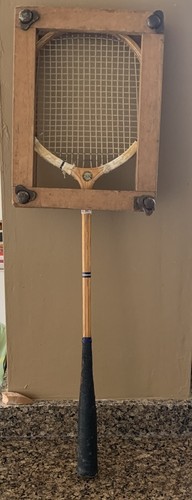 Vintage, Spalding Squash Racket in Wooden Press | eBay