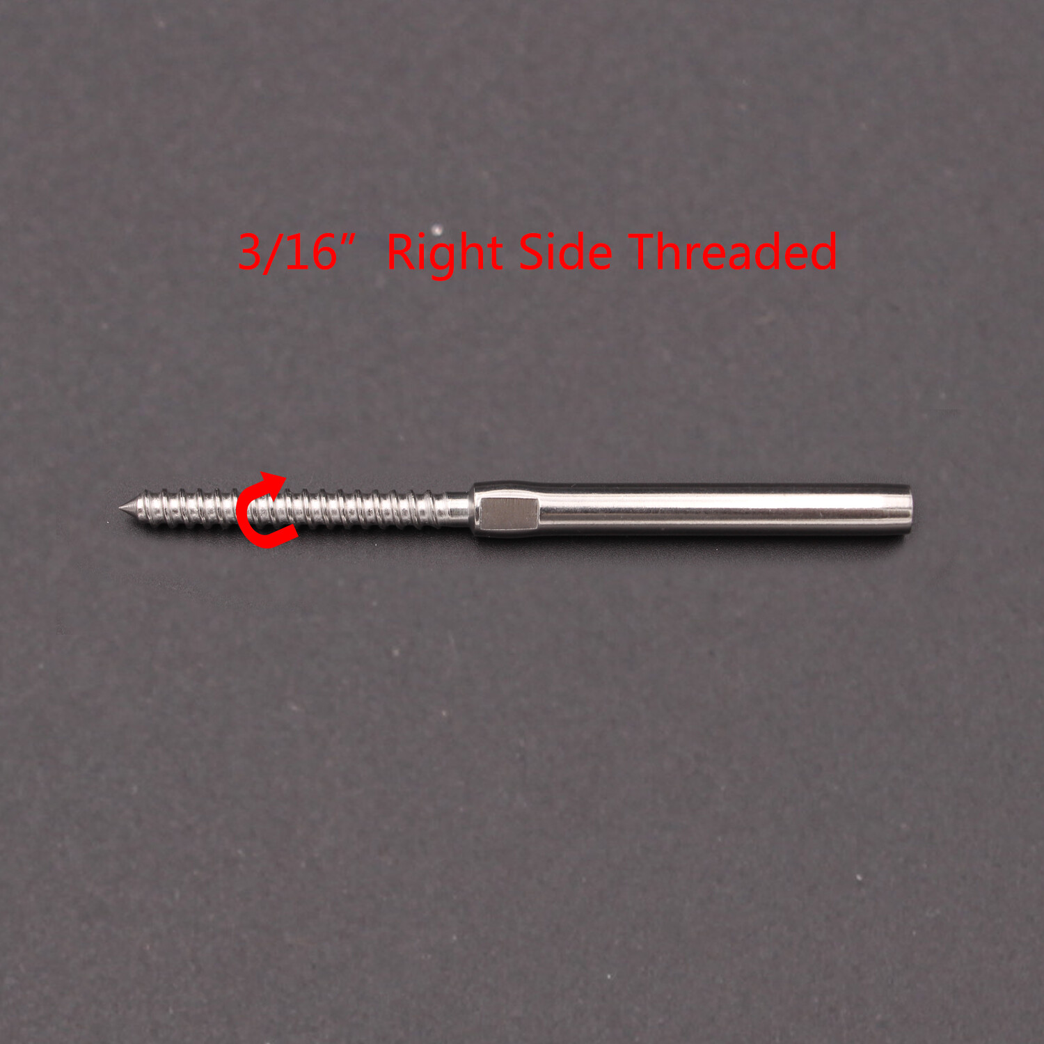 T316 Stainless Steel Swage Lag Screw Stud Right Thread Fits 3/16" Cable ...