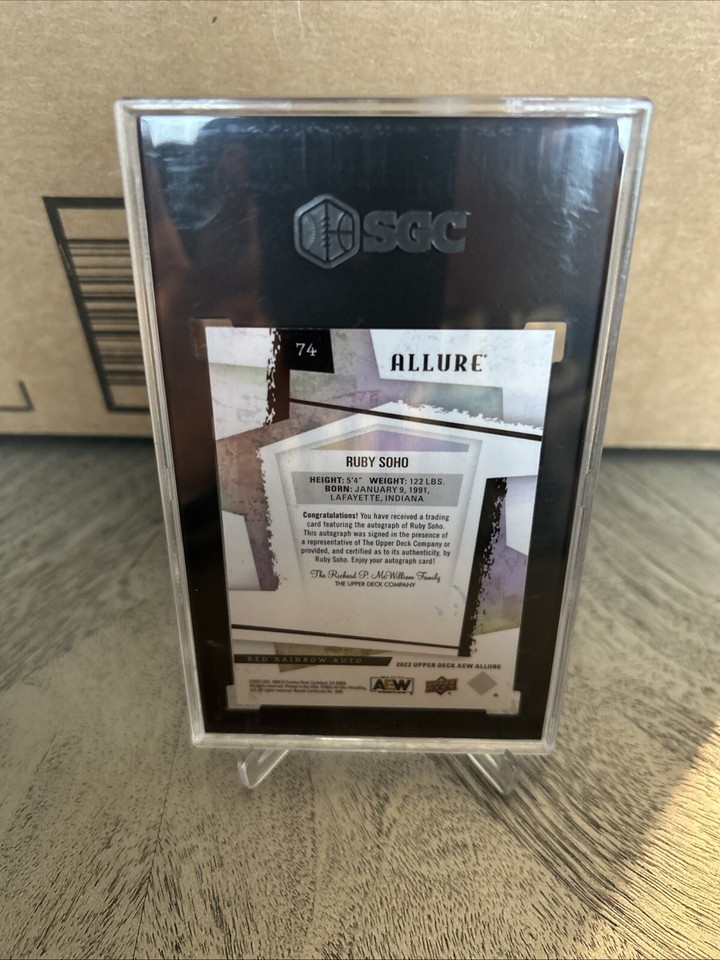2022 UD AEW ALLURE RUBY SOHO RED RAINBOW AUTOGRAPH SGC 10 | eBay