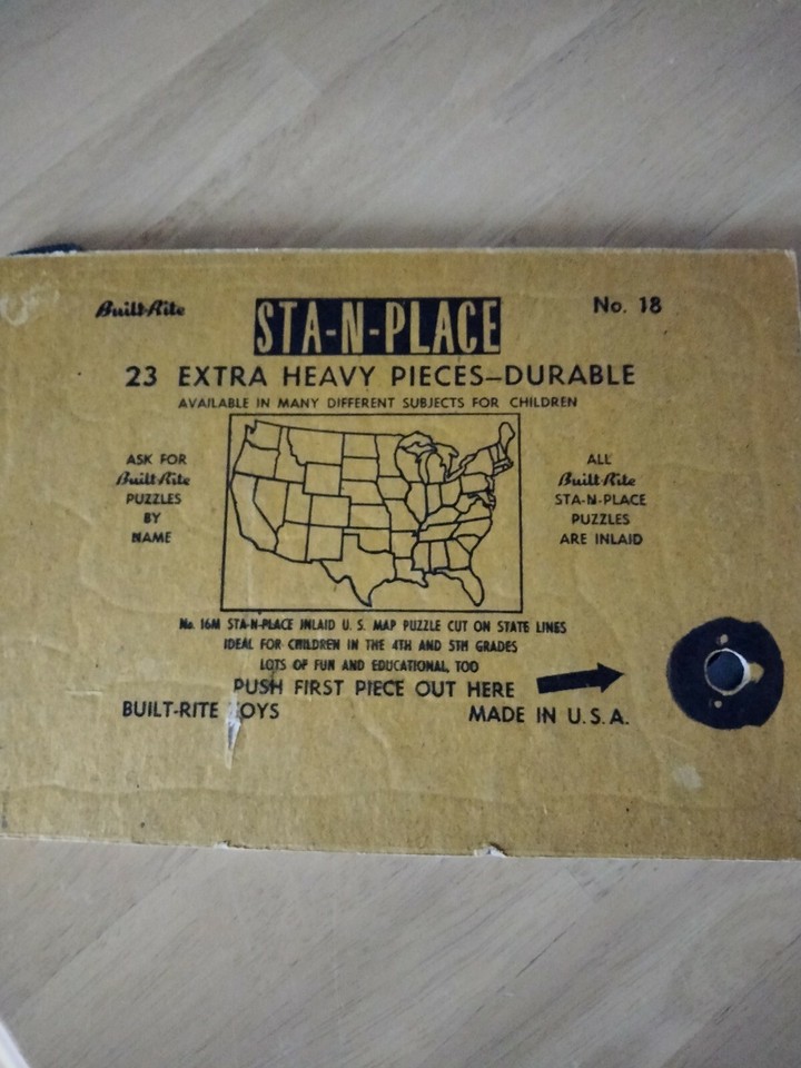 Sta-N-Place Inlaid Frame Tray Built-Rite Photo Puzzle 1940's Kids With ...