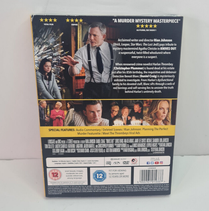 Knives Out 2020 DVD With Slip Cover New Sealed 5055761914337 | eBay