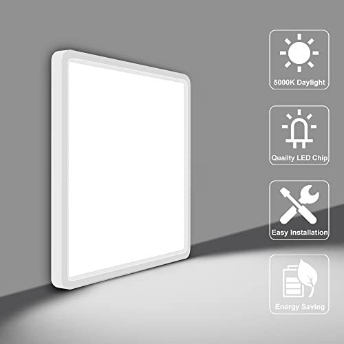 12 Inch Square Led Ceiling Light 24w 5000k Daylight Super Bright ...