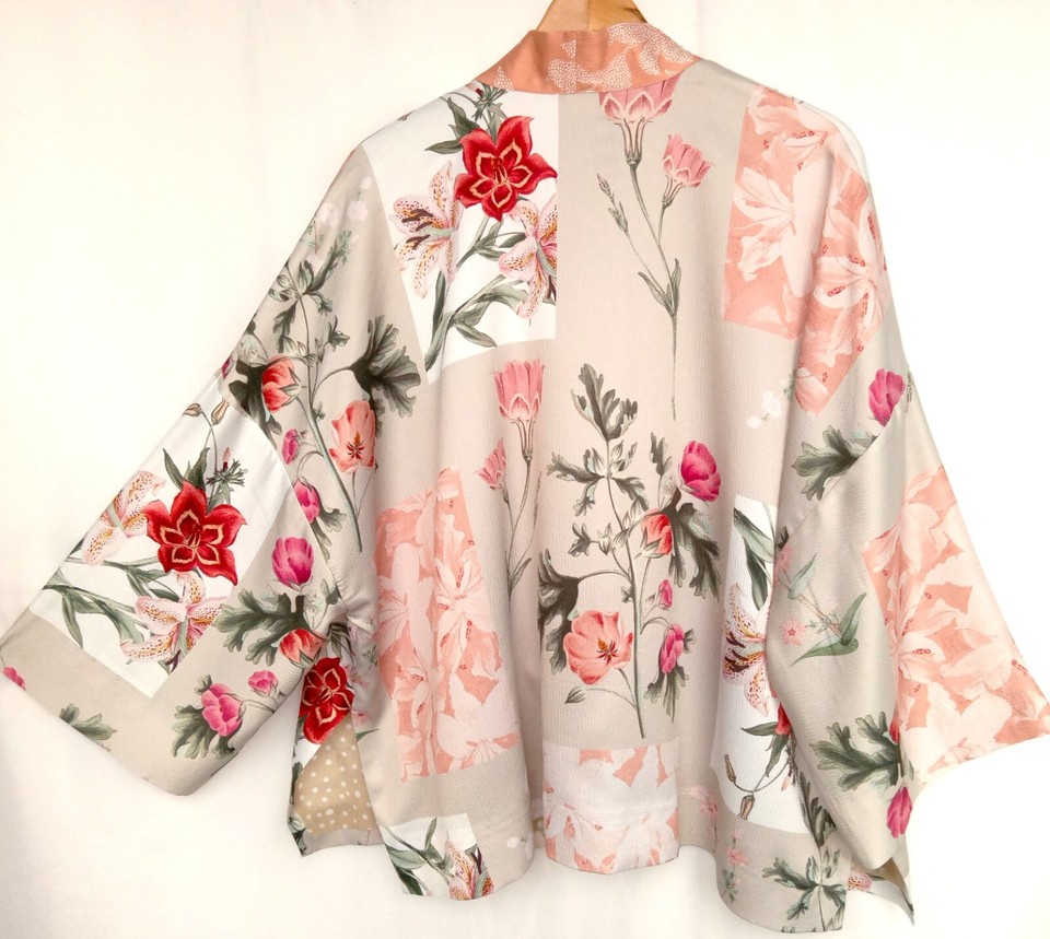 NWT Chicos L XL 3 16 18 Chiffon Kimono Ruana Lined Topper 3/4 Slvs Orig ...