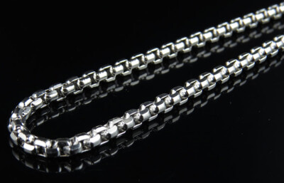 Men's Genuine 10K White Gold Puffed Rolo Chain Necklace 24-34 Inches ...