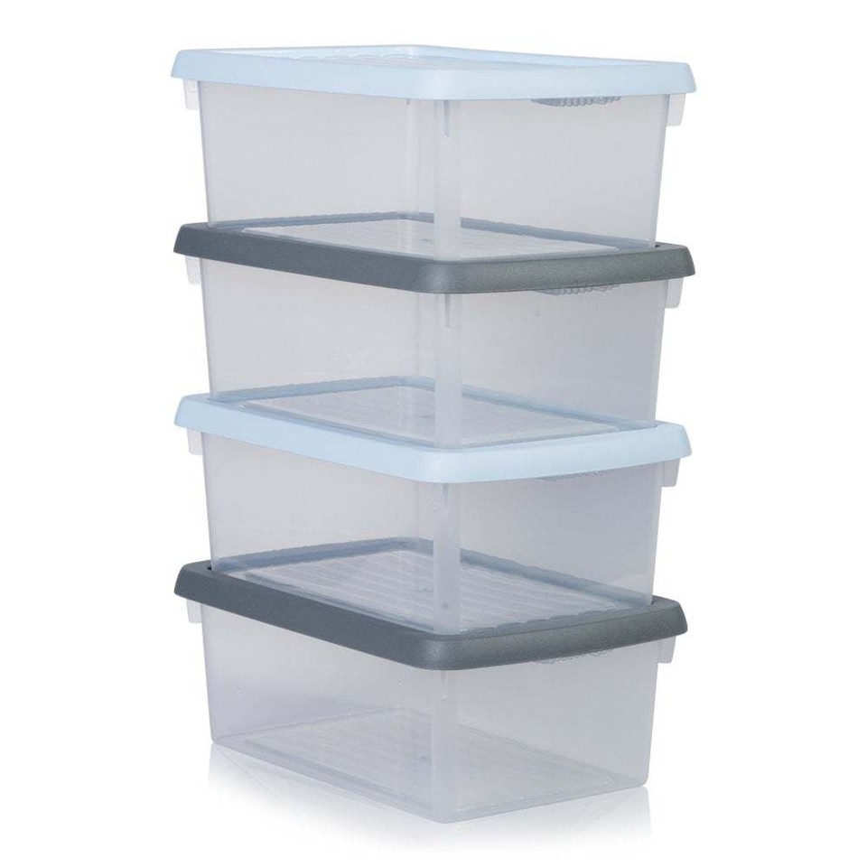 CLEAR STORAGE BOXES 3.5L - WHAM CONTAINERS WITH LIDS STACKABLE STRONG ...