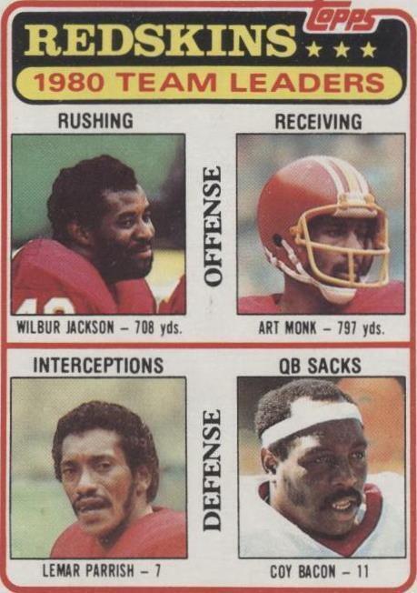 1981 Topps - Team Leaders Art Monk, Lemar Parrish, Coy Bacon #57 (RC ...