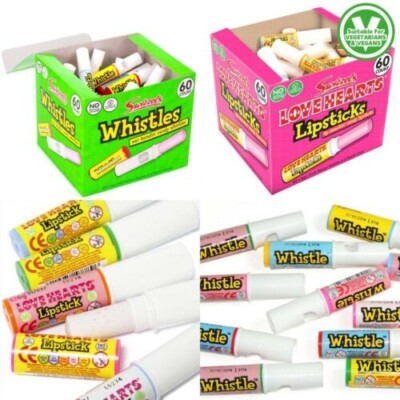 SWIZZELS LOVE HEART LIPSTICK WHISTLE PICK & MIX RETRO SWEETS PARTY BOX ...
