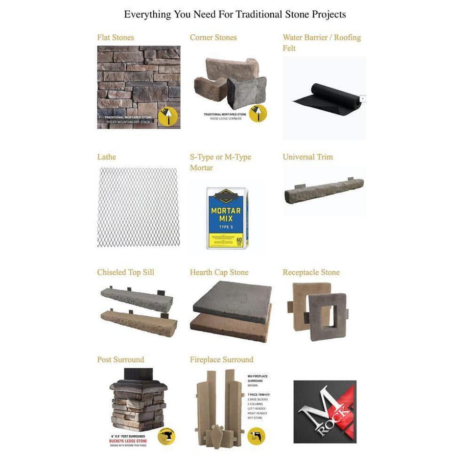 M-Rock Stone Veneer (8 sq. ft./bx) Dry Stack Panel Stone Cement ...