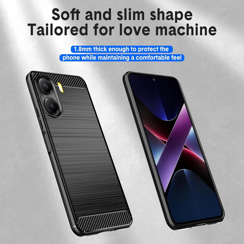 For Xiaomi Poco X7 Pro Case, Carbon Gel Phone Cover Ultra Slim ...