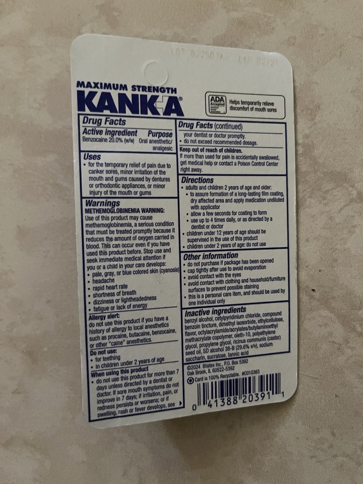 Kanka Mouth Pain Liquid 0.33 Fl Oz 9.75 mL | eBay
