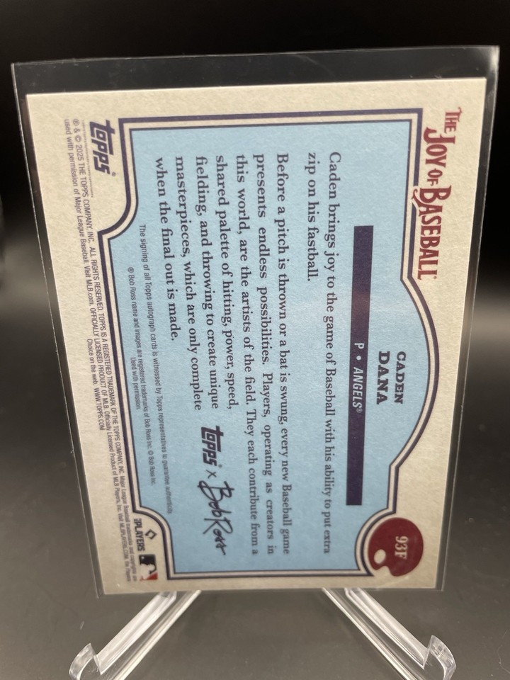 2025 Topps Bob Ross Joy of Baseball Caden Dana PRUSSIAN BLUE AUTO 93-F ...