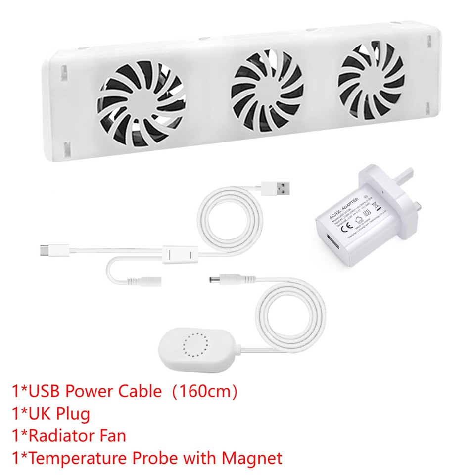 Radiator Fan Booster Low Power Smart Air Booster Whisper Quiet 100-240V ...
