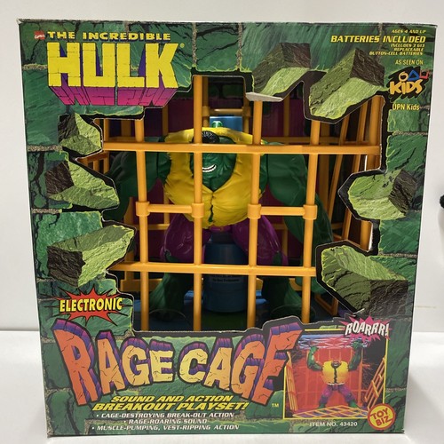 The Incredible Hulk Rage Cage Electronic Action Figure 1996 Toy Biz In ...