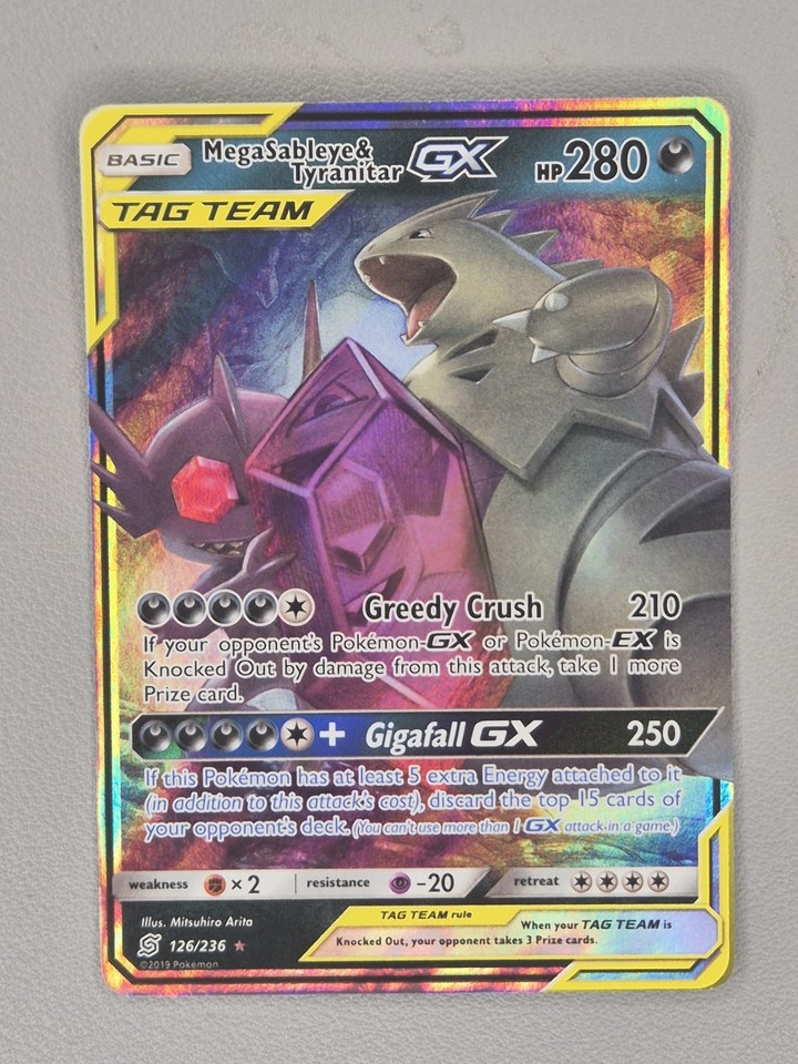 Pokemon TCG Mega Sableye And Tyranitar GX 126/236 Unified Minds Holo ...