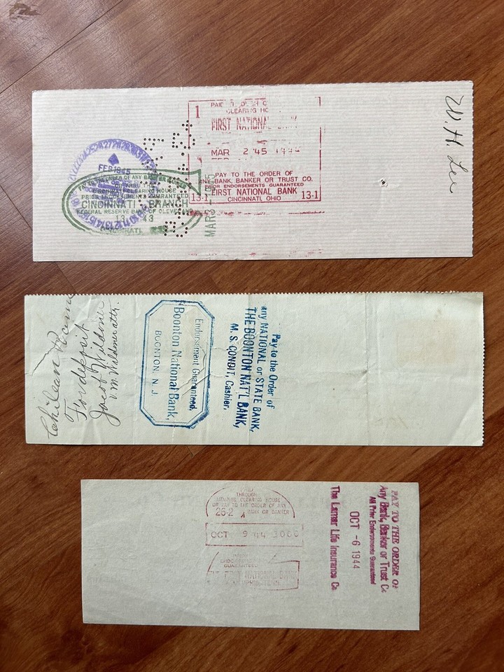 United States 1800's - 1900's: Three Different Old Bank Checks In Lot ...