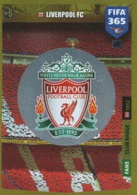 028 LIVERPOOL.FC - BADGE ECUSSON # ENGLAND PANINI CARD FIFA 365 - 2020 ...