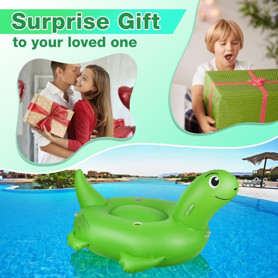 Inflatable Pool Floats Adult with Lights, Big Solar Pool Floats for ...