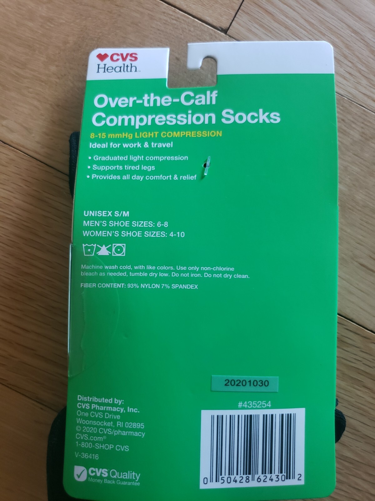 CVS Health 1 Pair Black Firm Compression Socks Unisex Sz L/xl Over Calf ...