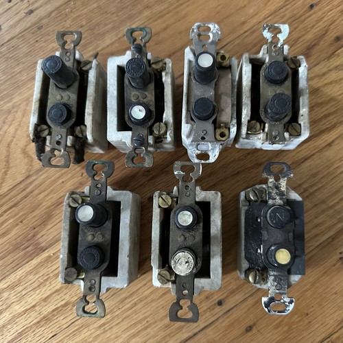 Lot 7 antique vtg Victorian era push button switches | eBay