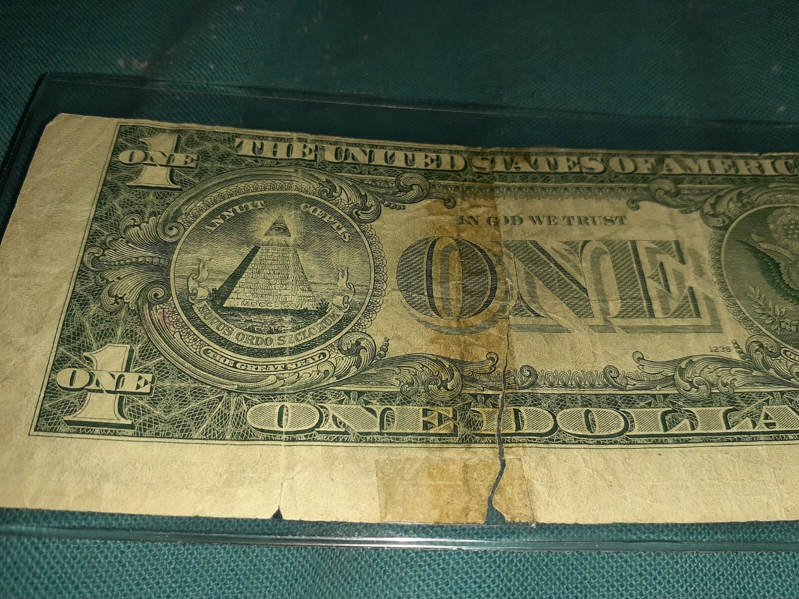 1969 $1 DOLLAR BILL ERROR MISCUT misaligned error note # b58476204b ...