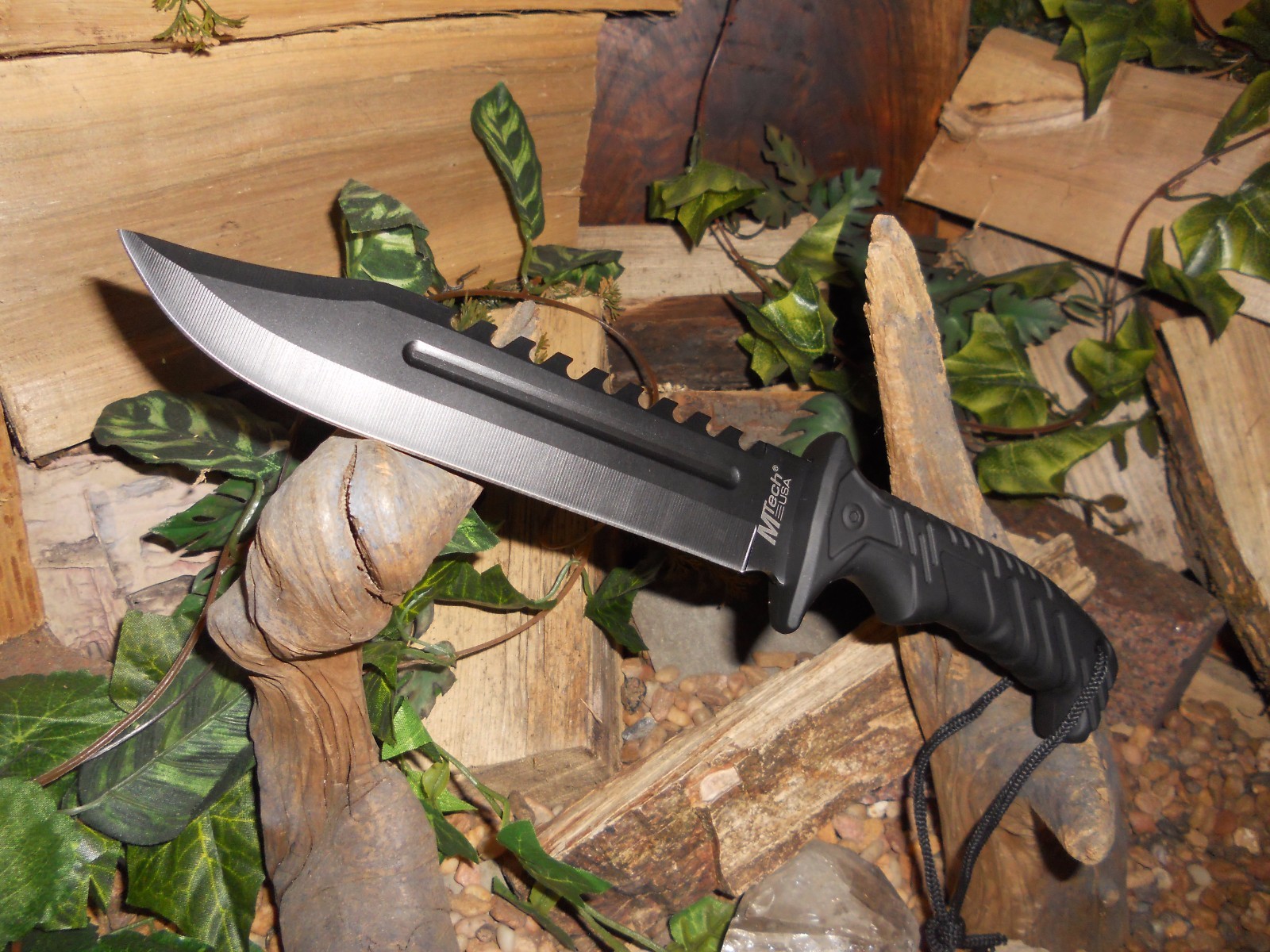 M-tech/Knife/Bowie/Blade/Survival/Rubber grip/440 SS/Combat/Camping/12 ...