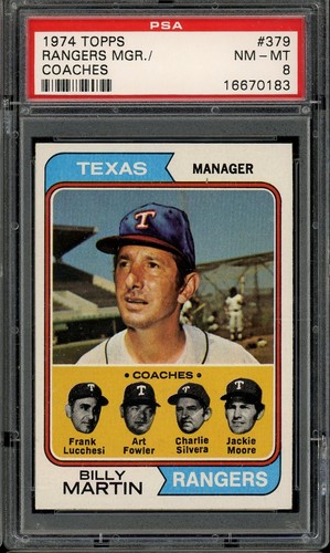 1974 Topps Baseball #379 Rangers Mgr Martin PSA 8 | eBay