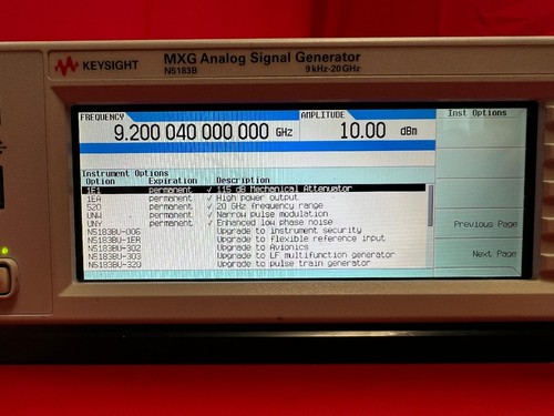 Keysight N5183B 520,1E1,UNW,UNY,1EA MXG XSeries Signal Generator 20 GHz ...