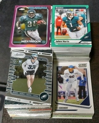 Lot of 300+ all different Philadelphia Eagles cards, 18 Inserts, 42 RCs ...