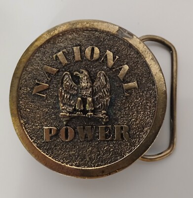 Vintage National Power Brass Belt Buckle Round 2.25 inch Diameter | eBay